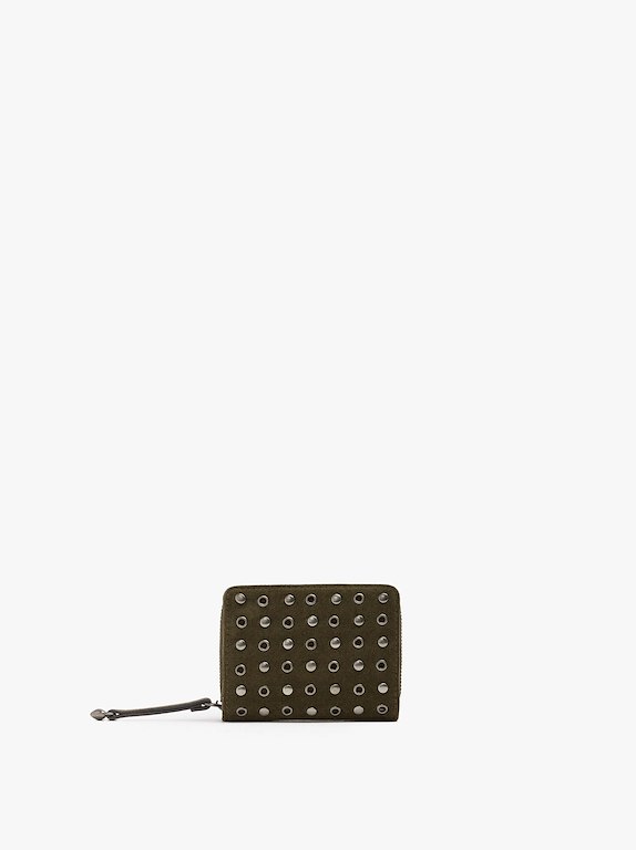 BASIC LEATHER-EFFECT WALLET WITH STUDS