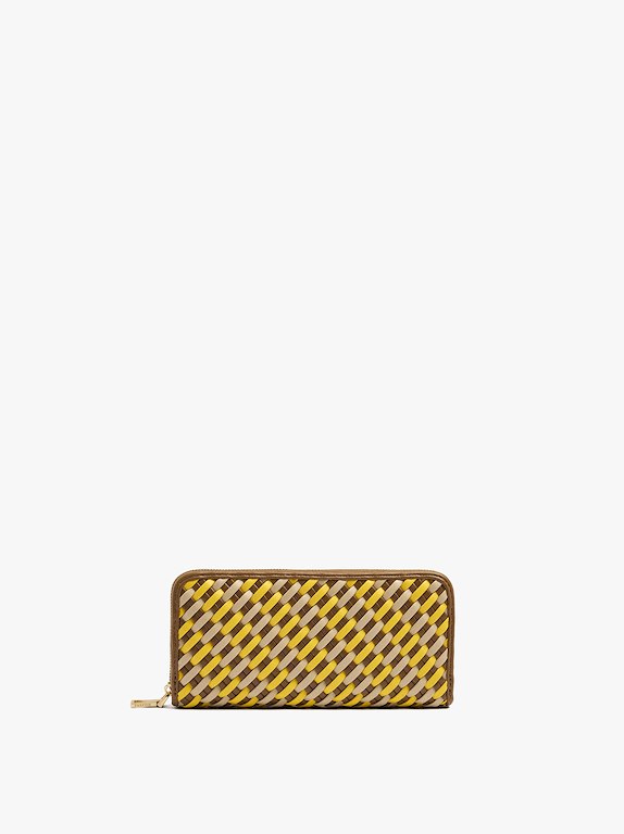 BRAIDED WALLET WITH ZIPPER CLOSURE
