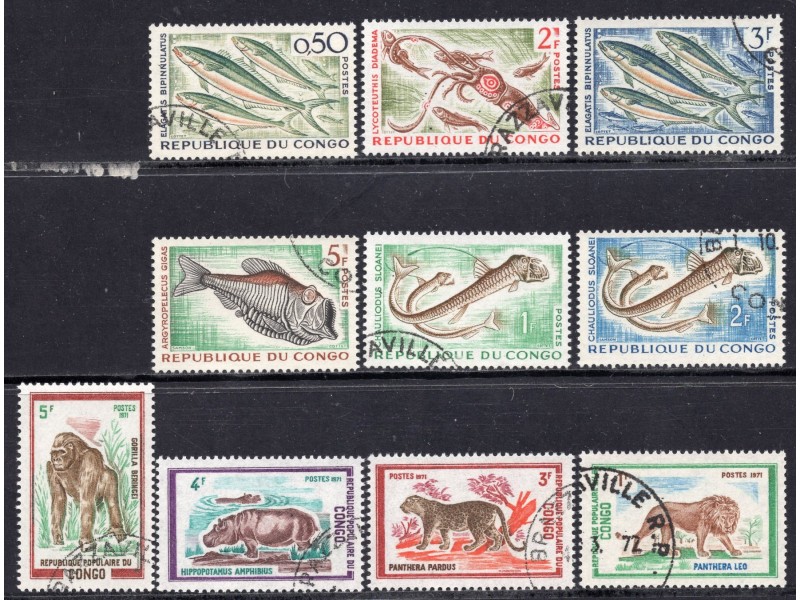 067 - Kongo - Fauna - Žigosane marke