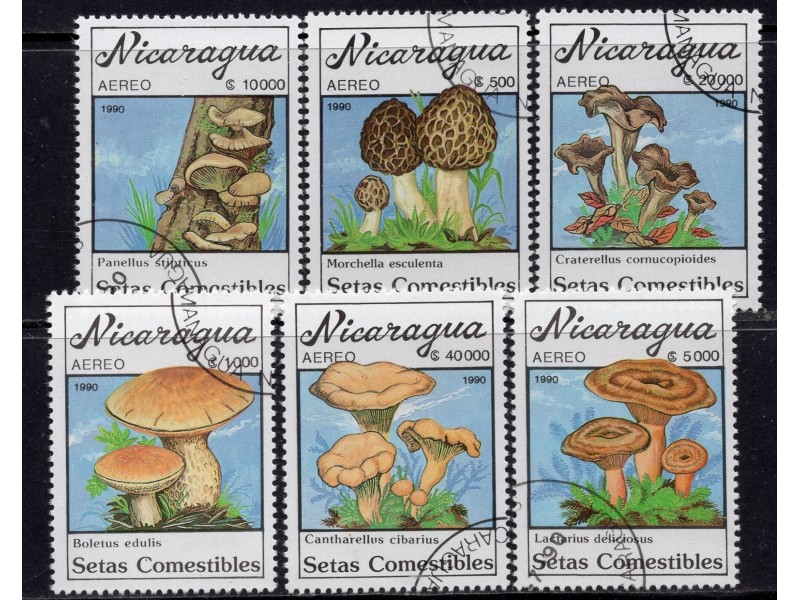 084 - Nikaragva - Flora - Pečurke - Žigosane marke