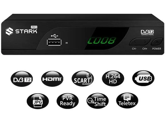 Stark Set Top Box PRO DVB-T2 crni