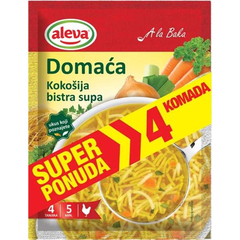 Aleva supa kokošija super ponuda 4x45g aleva
