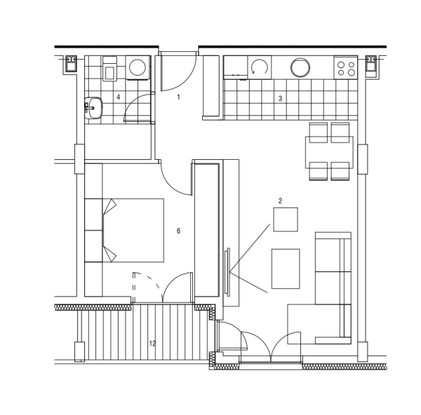 U blizini Pravnog fakulteta, Jednoiposoban stan na prodaju, 48.66m2, 124.080€