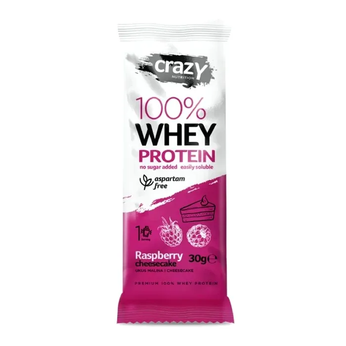 WHEY PROTEIN MALINA CHEESE-CAKE 30GR-CRAZY NUTRITION
