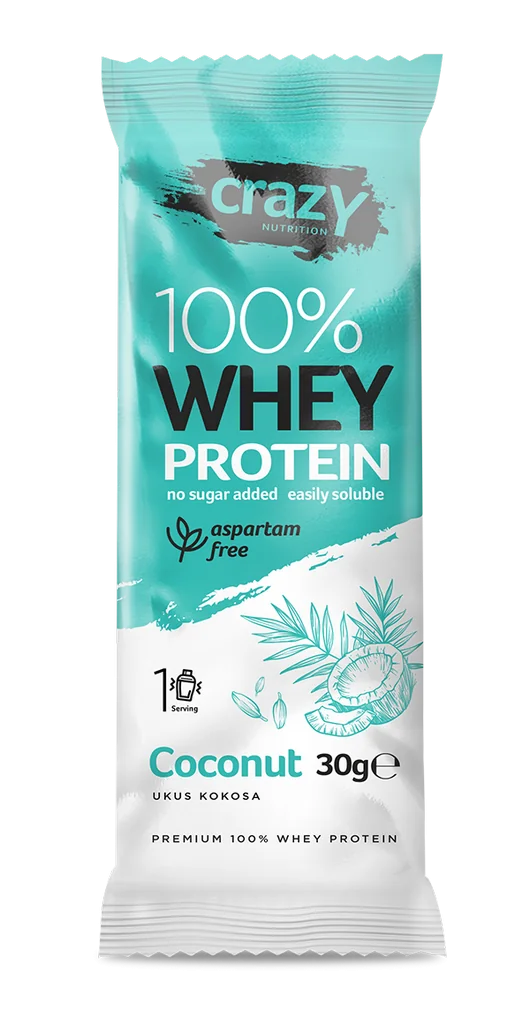 WHEY PROTEIN COCONUT 30G-CRAZY NUTRITION