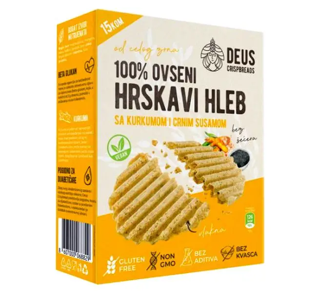 OVSENI HLEPCICI SA KURKUMOM I CRNIM SUSAMOM 150G