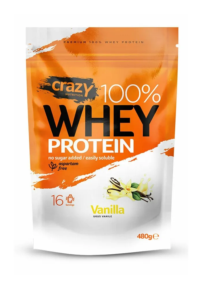 WHEY PROTEIN VANILA 480G-CRAZY NUTRITION
