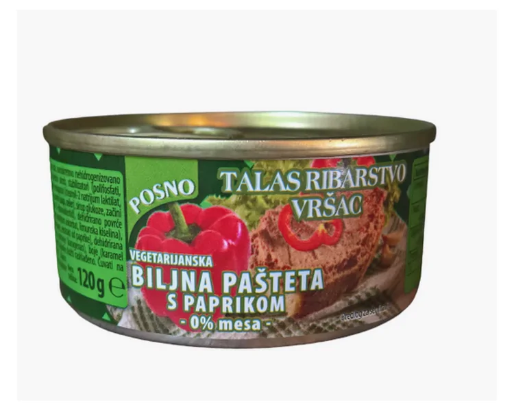 PASTETA POSNA VEGETERIJANA SA PAPRIKOM 120GR