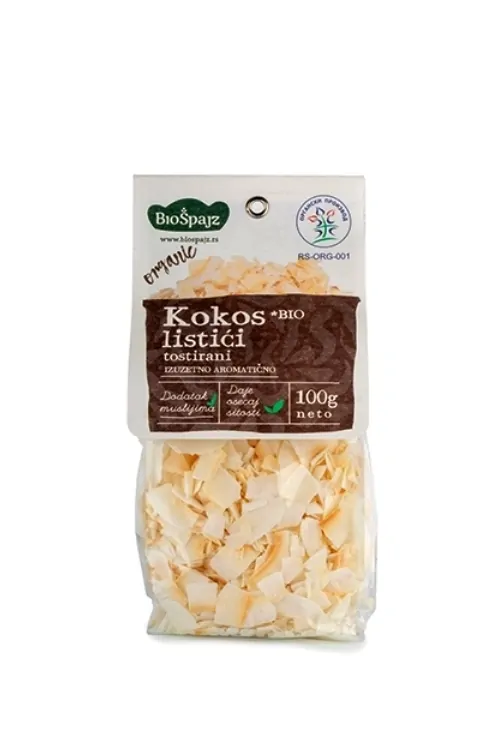 KOKOS LISTICI TOSTIRANI BIO 100G