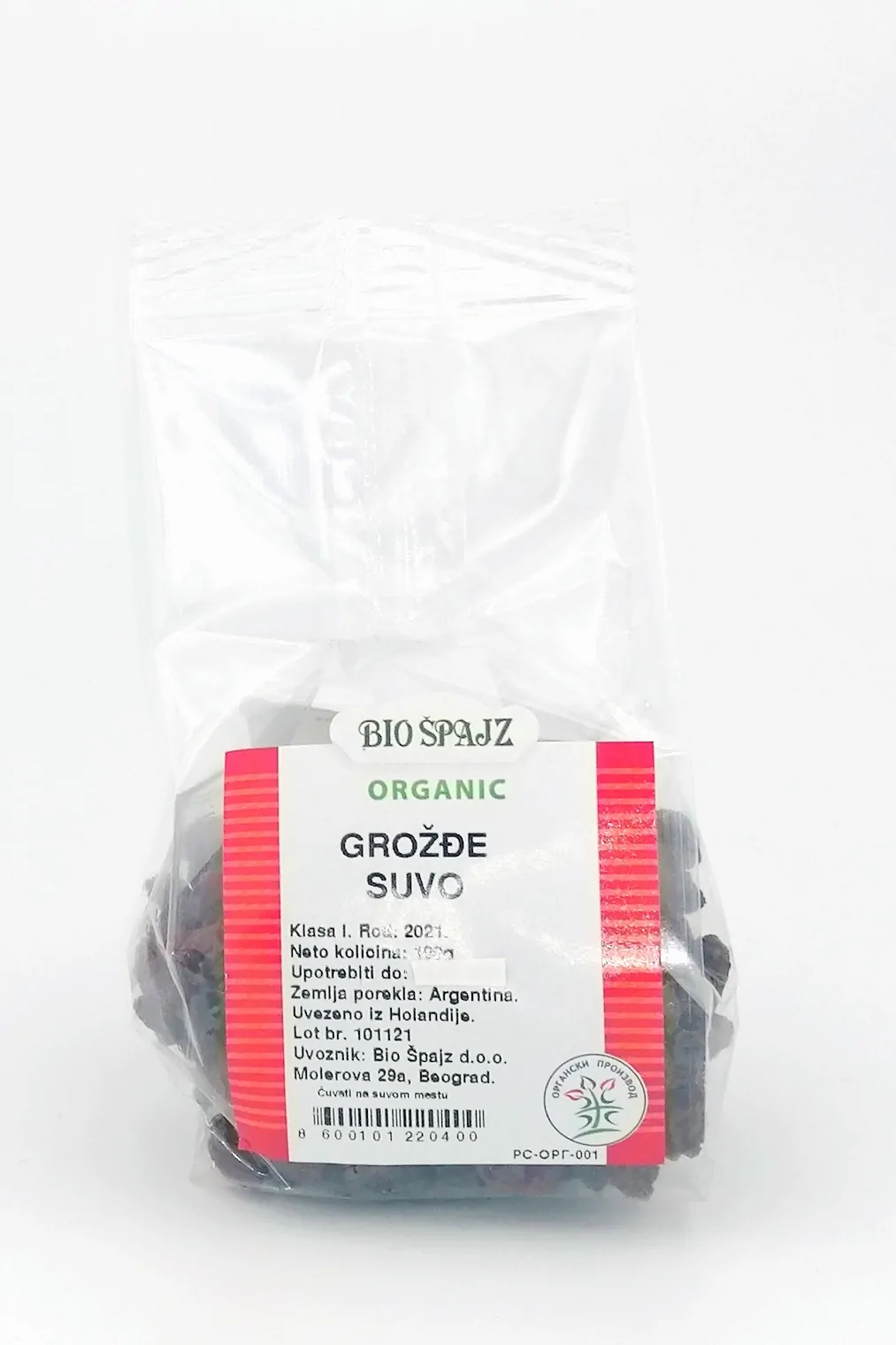 GROZDJE SUVO BIO 100GR