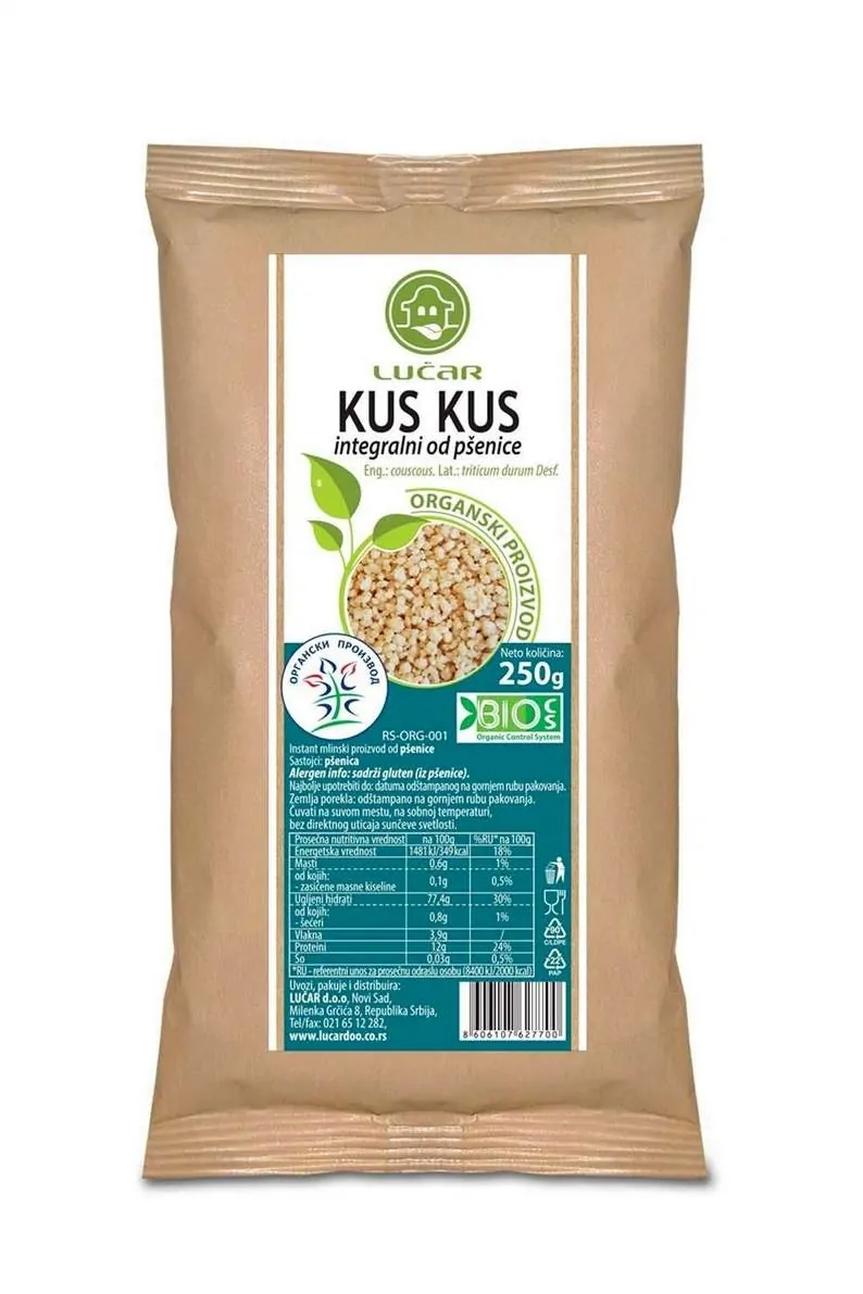 KUS KUS INT.ORGANIK 250G LUCAR