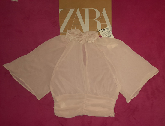 Zara bebi roze bluza 3/4 rukav zvono NOVO!%