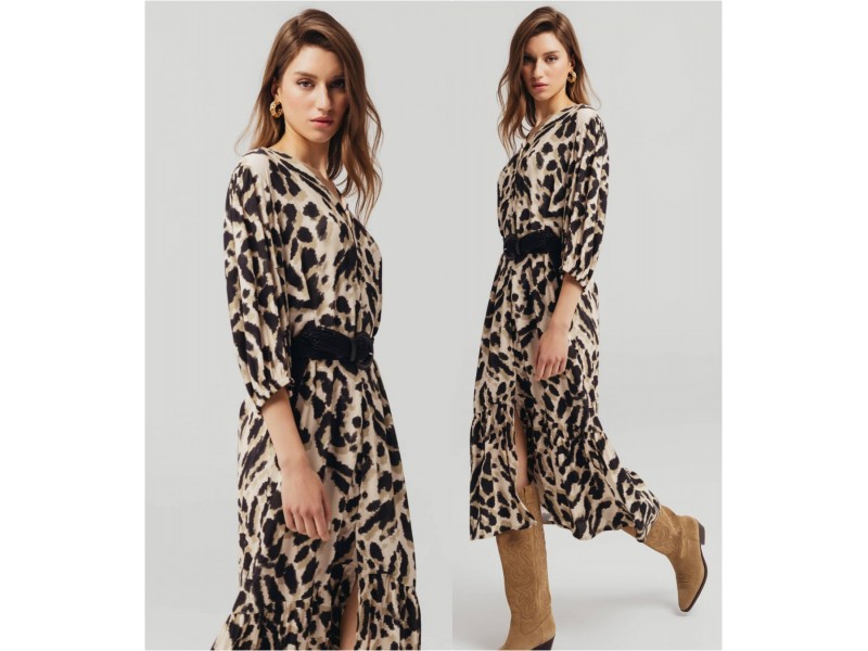 *H&M* midi haljina sa leopard dezenom