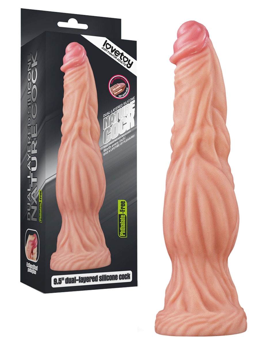 9.5“ Dual layered Platinum Silicone Cock – Flesh