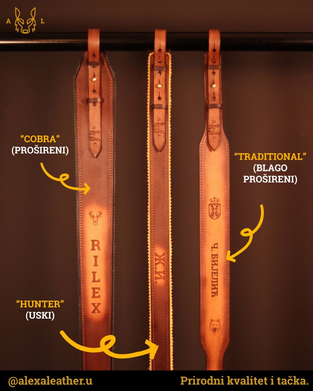 Remnici za lovačke puške izrađeni od 100% prirodne kože. U našem