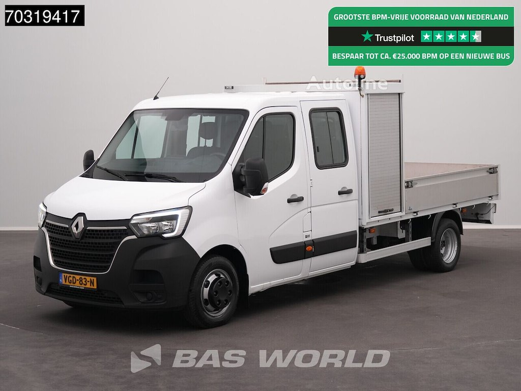 Renault Master 145PK Dubbel Cabine Open Laadbak met Kist Dubbellucht 3,5 kamion s ravnom platformom < 3.5t