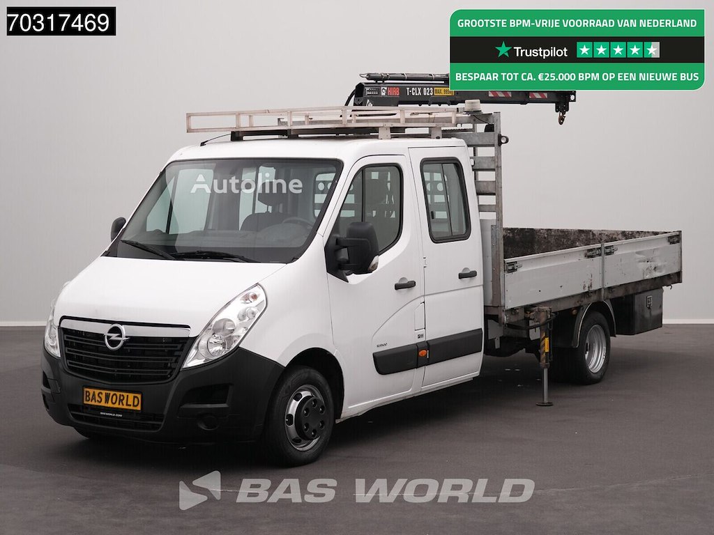 Opel Movano 145PK Kraanwagen Hiab T-CLX 023 B-3 Dubbellucht Open Laad kamion s ravnom platformom < 3.5t