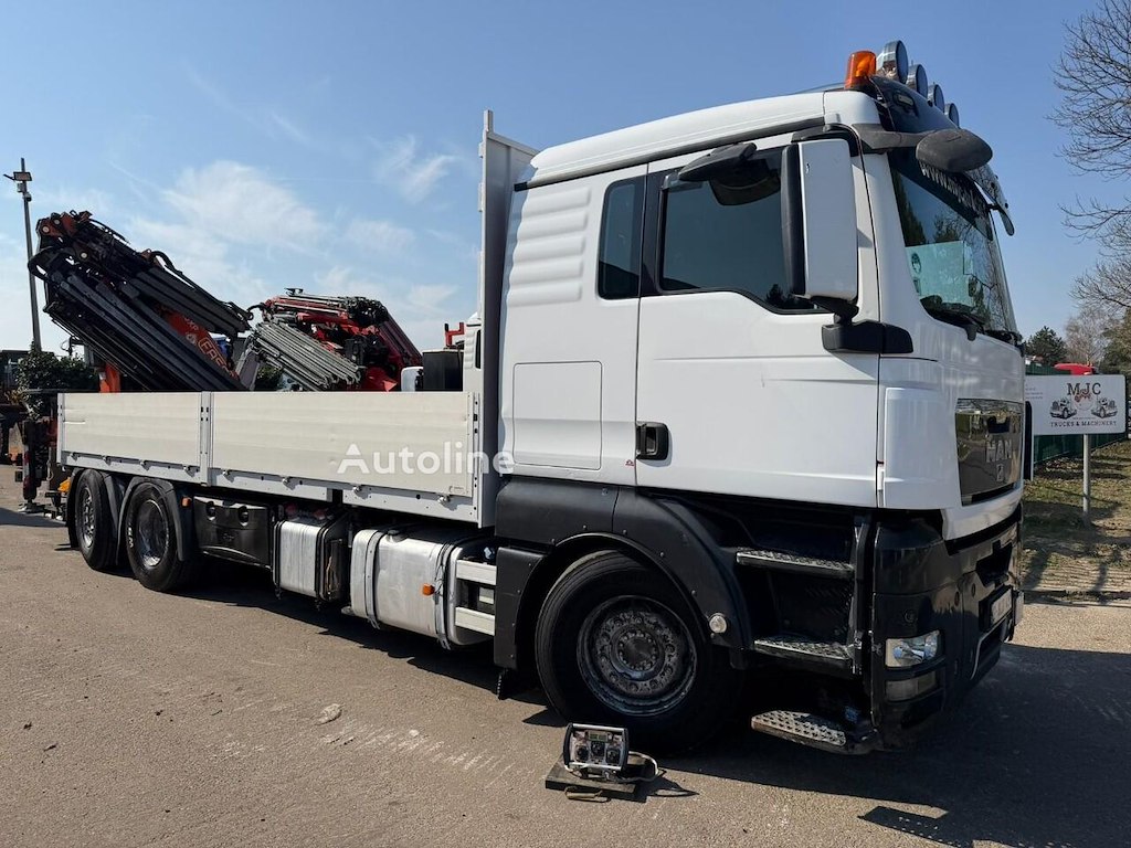 MAN TGX 26.440 6x2 LL + CRANE 24.8m! FASSI F315 (6x) + FLY-JIB (3x) kamion s ravnom platformom