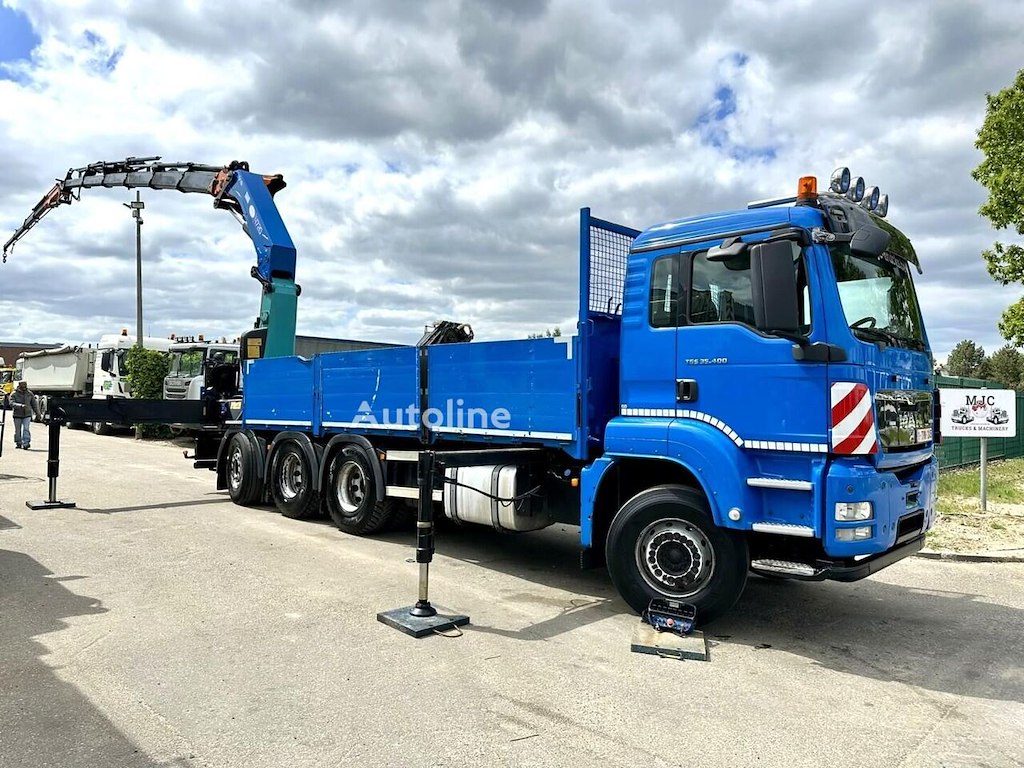 MAN TGS 35.400 8x4 TRIDEM + (32.5m) CRANE HMF 4720 K6 + JIB FJ1000 K kamion s ravnom platformom