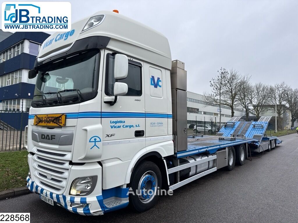 DAF XF 480 6x2, EURO 6, Jumbo, Combi, Retarder kamion s ravnom platformom