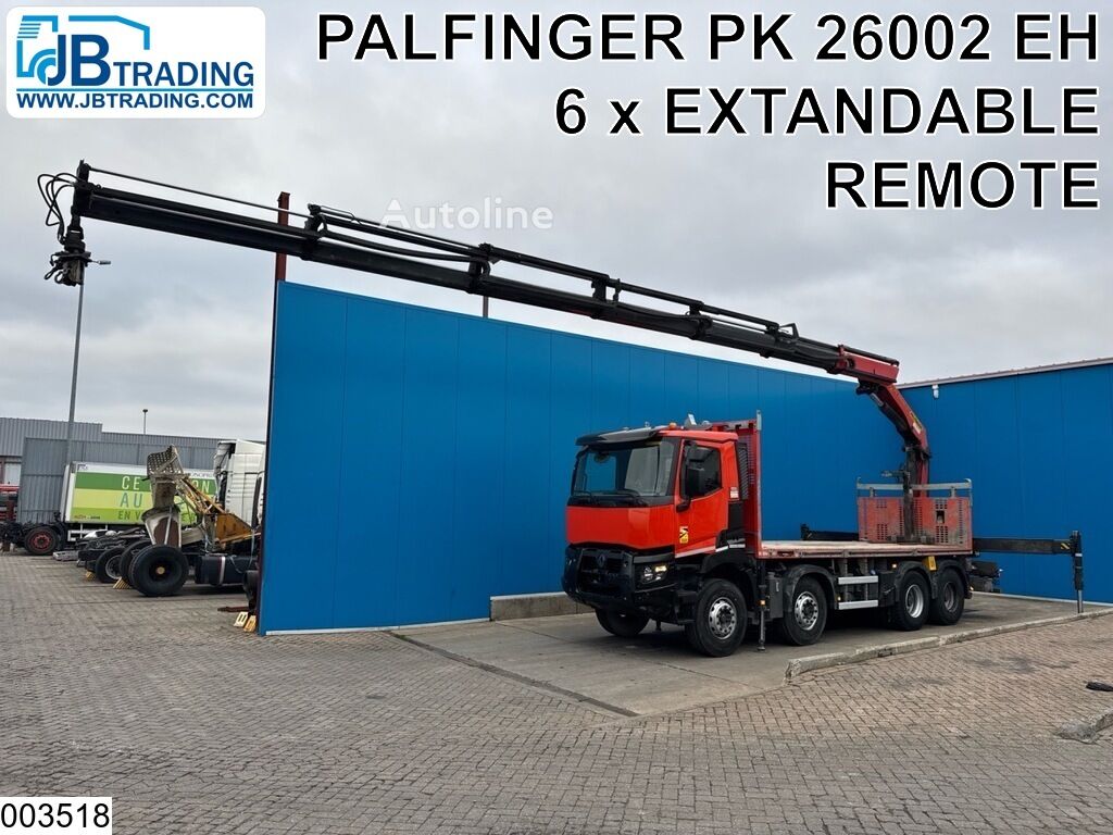Renault C 430 8x4, EURO 6, Retarder, Palfinger kamion s ravnom platformom