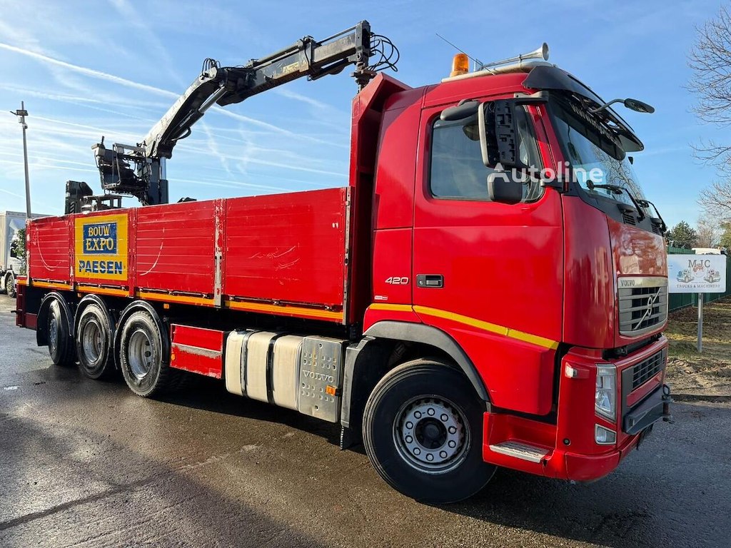 Volvo FH 420 8x4 TRIDEM PRITSCHE + KRAN HIAB ROLLER 130 R - PLATFORM 8 kamion s ravnom platformom