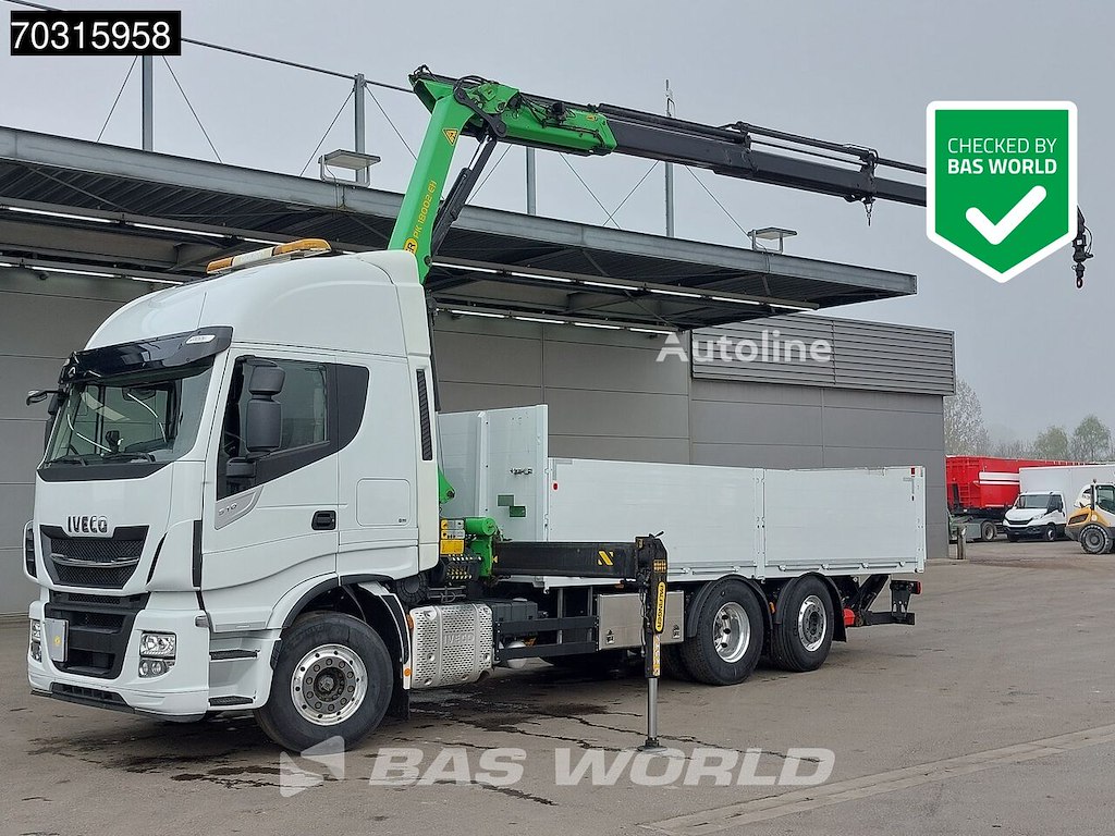 IVECO Stralis 510 6X2 Palfinger PK18002 Lift+steering axle 2500kg Lade kamion s ravnom platformom