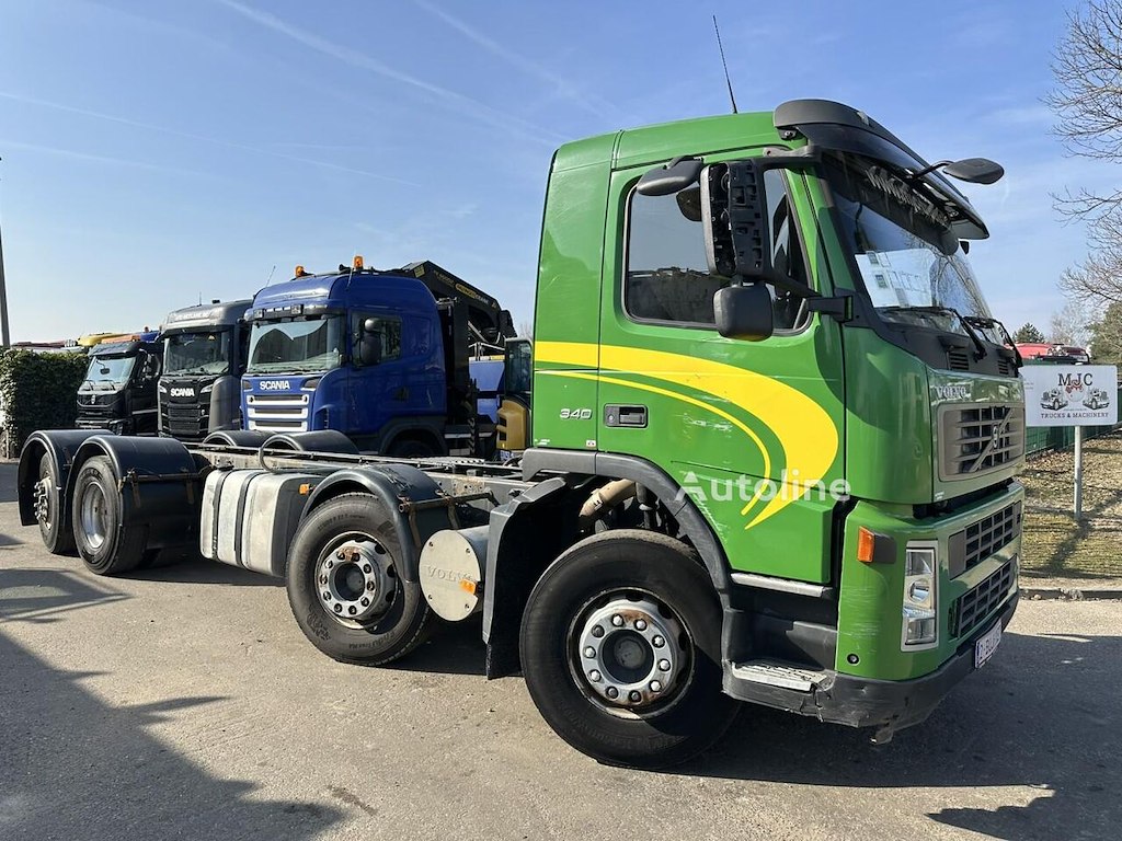 Volvo FM 340 8x2 CHASSIS (7m35) - LIFT+STEERING AXLE - MANUAL GEARBOX kamion šasija