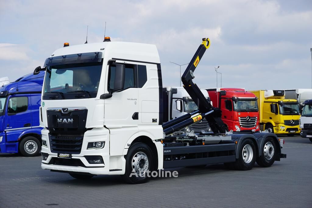 MAN TGX / 26.470 / E 6 / GM / HAKOWIEC HYVA / OŚ SKRĘTNA / RETARDER kamion rol kiper