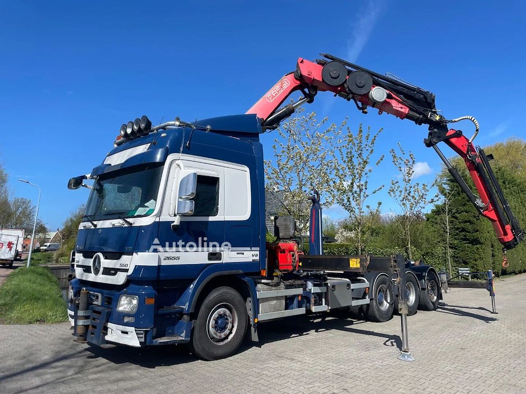 Mercedes-Benz Actros 2655 With Fassi f360 with jib and hook loader kamion rol kiper