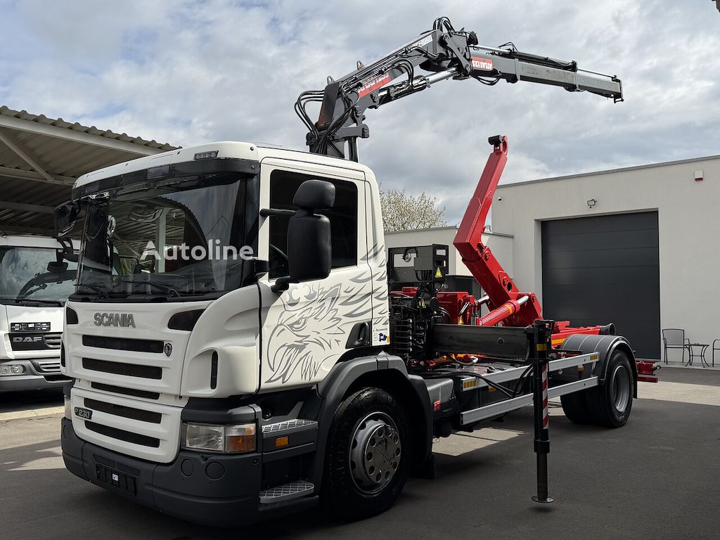 Scania P230 HÁKOVÝ NOSIČ HYDRAULICKÁ RUKA CONTAINER HOOKLIFT CRANE RADI kamion rol kiper