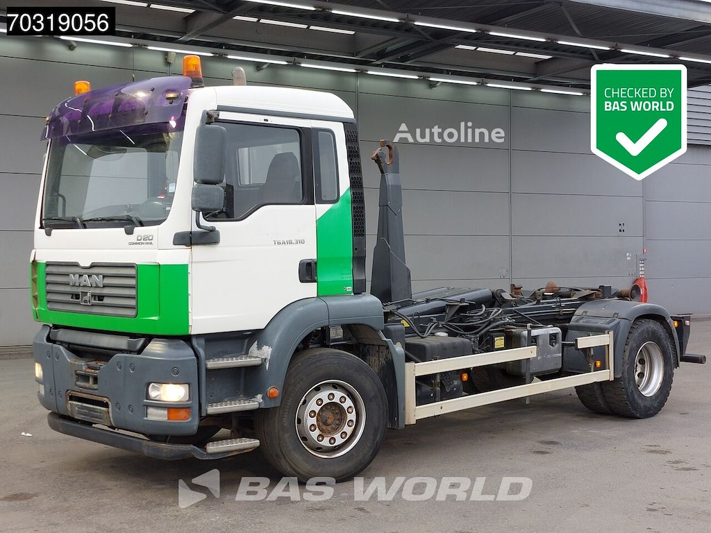 MAN TGA 18.310 4X2 14 tons hooklift steelsuspension Manual Euro 2 kamion rol kiper