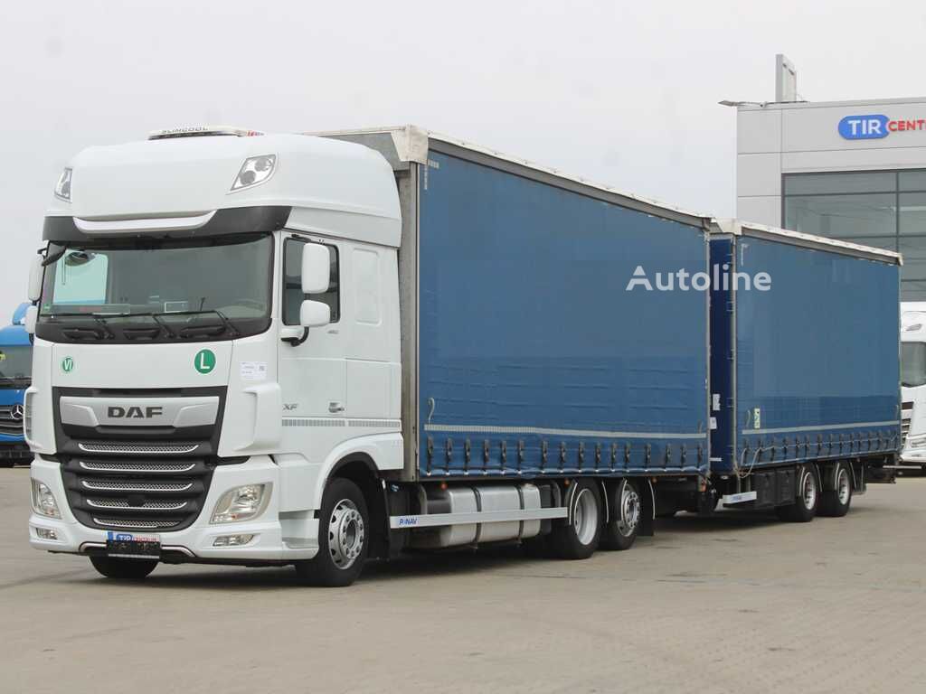 DAF XF 480 kamion sa klizna zavesa cerada + prikolica sa kliznom ceradom