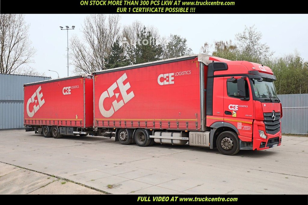 Mercedes-Benz ACTROS 2545, LIFT AXLE +TRAILER PANAV, ROOF LIFT kamion sa klizna zavesa cerada + prikolica sa kliznom ceradom