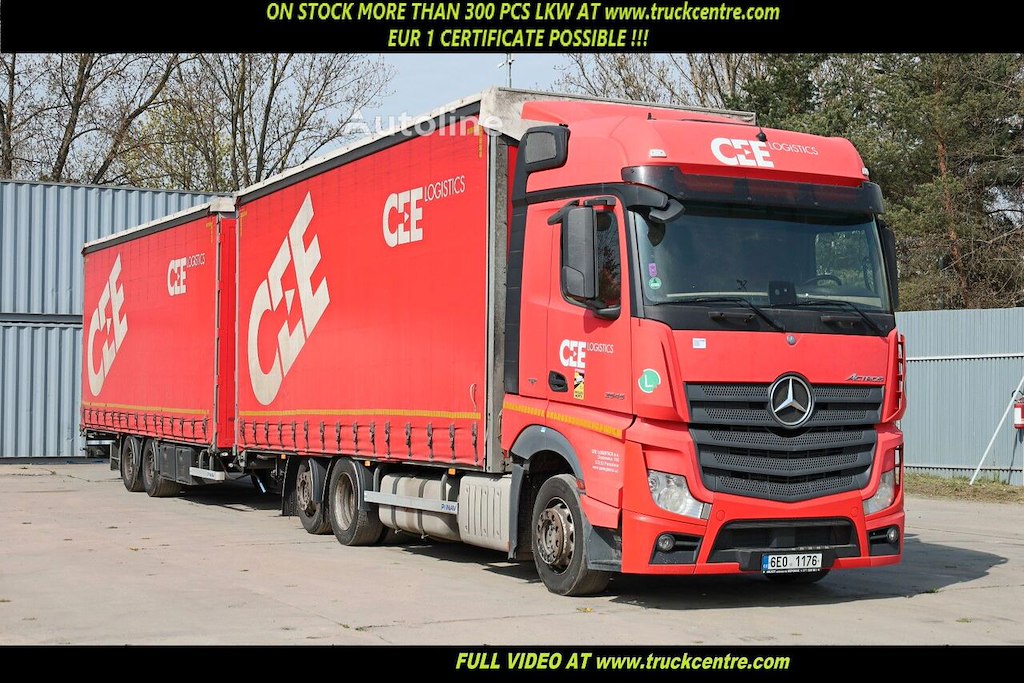 Mercedes-Benz ACTROS 2545, LIFT AXLE +TRAILER PANAV, ROOF LIFT kamion sa klizna zavesa cerada + prikolica sa kliznom ceradom