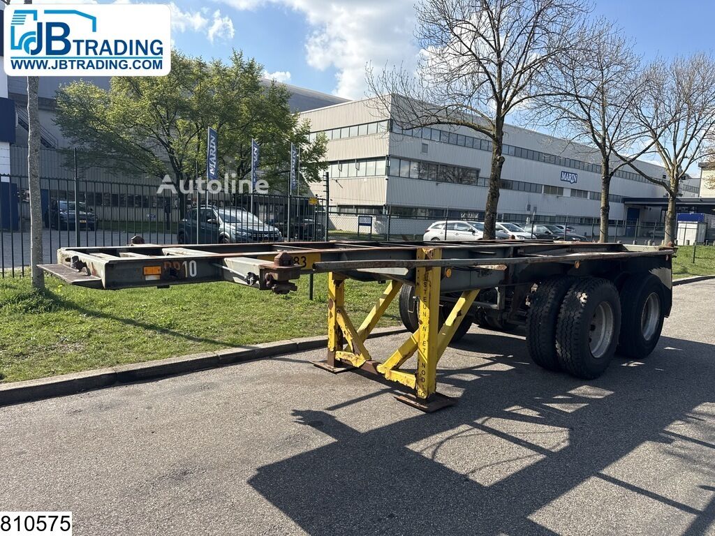 Groenewegen Chassis 20 ft, Steelsuspension, drum brakes poluprikolica za prevoz kontejnera