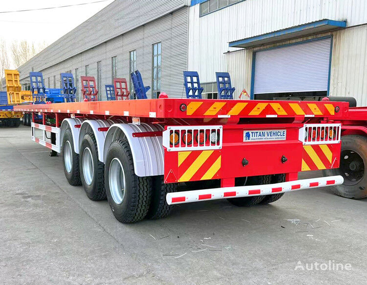 Nova Titan Tri axle flatbed trailer is special trailer for transporting con poluprikolica platforma