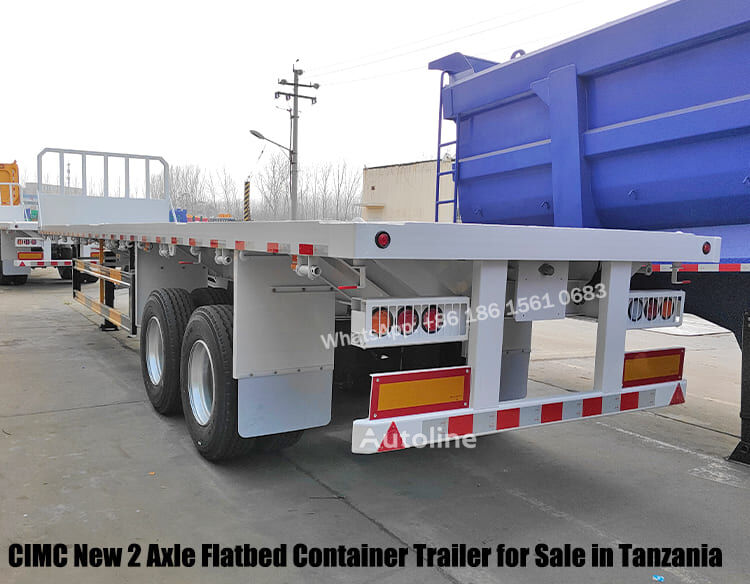 Nova CIMC New 2 Axle Flatbed Container Trailer for Sale in Tanzania poluprikolica platforma