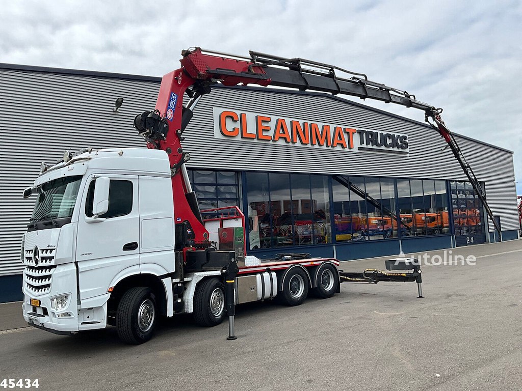 Mercedes-Benz Arocs 3251 8x4 Euro 6 Retarder HMF 85 Tonmeter laadkraan Fly-Jib kamion platforma