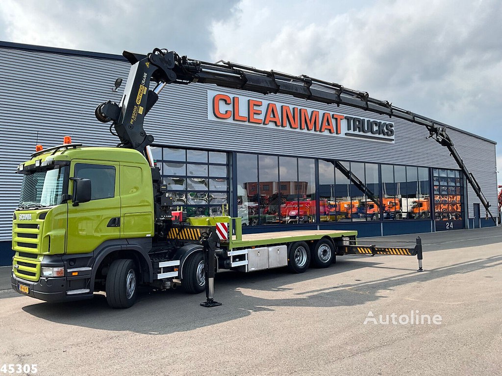 Scania R 420 8x2 manual Palfinger 85 Tonmeter laadkraan + Fly-Jib kamion platforma