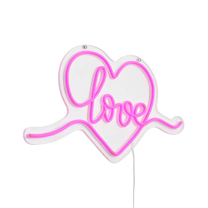 Neonska zidna lampa roze uklj. LED - Love