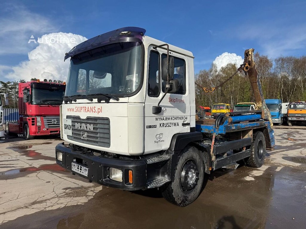 MAN 18.264 (FULL STEEL SUSPENSION / MANUAL GEARBOX / EURO 2 / PERFEC vozilo za prevoz kontejnera