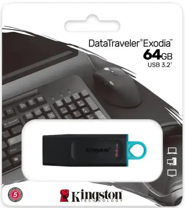 KINGSTON DataTraveler Exodia USB 64 GB,3.2,Crna