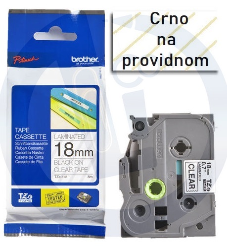 Brother traka TZe-141 18mm crno na providno