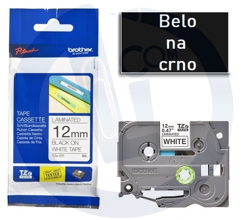 Brother traka TZe-335 12mm belo na crno