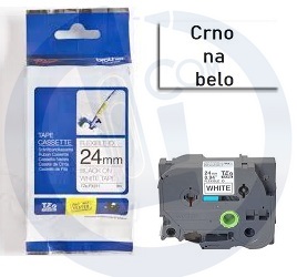 Brother traka TZe-FX251 24mm crno na belo FLEXI ID