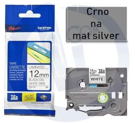 Brother traka TZe-M931 12mm crno na mat silver