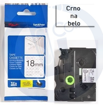 Brother traka TZe-SE4 18mm crno na belo SECURITY