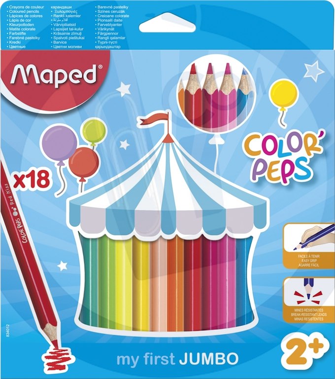 Drvene bojice za vrtić 1/18 COLOR’ PEPS MAXI MAPED