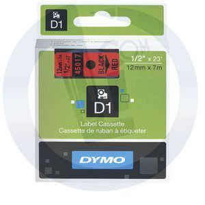 Dymo traka D1 12mmx7m crno na crvenom
